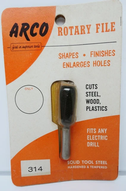 VINTAGE ARCO ROTARY File for Electric Drills #314 Shapes Finishes ...
