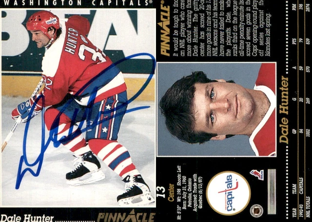 CARTE DALE HUNTER signée 1993-94 Pinnacle #13 Washington Capitals Auto ...