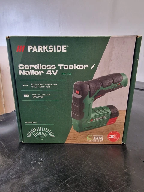 PARKSIDE PAT 4 D6 4v Cordless Tacker / Nailer 4v New £24.00 - PicClick UK