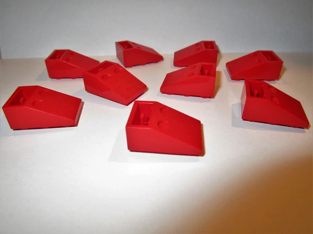 LEGO-9X SLOPE INVERTED 33 3x2-CON PERNO A FONDO PIATTO-3747a-ROSSO ...