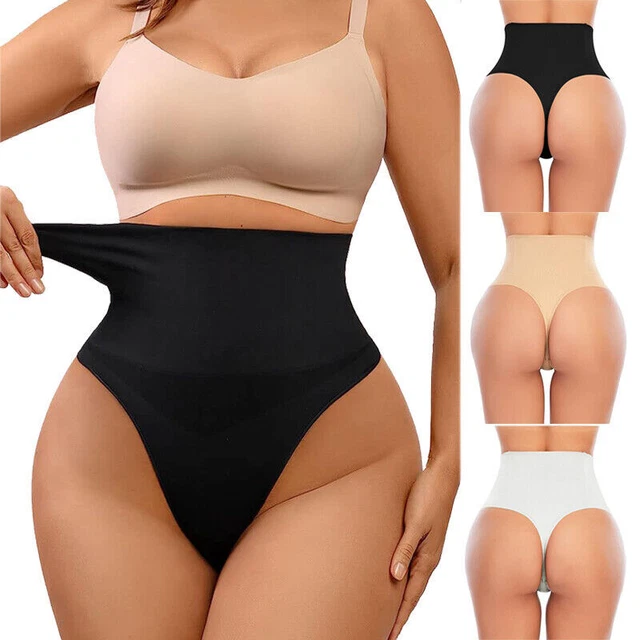 Women High Waist Body Shaper Tummy Control Thong Pants Shapewear Firm