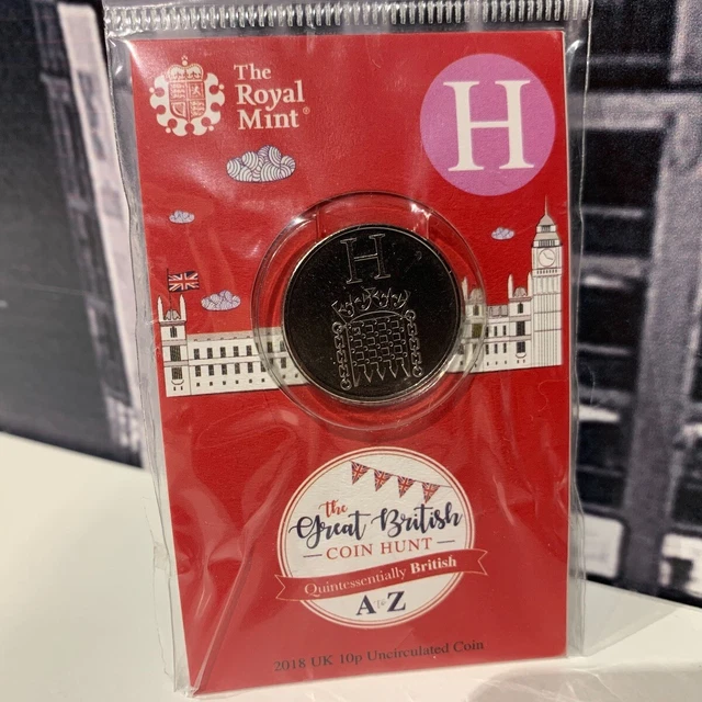 ROYAL MINT LETTER H Houses of Parliament 10p Coin Alphabet A to Z ...