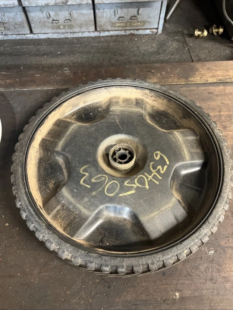 TROY BILT REAR wheel assembly with hub cap and nut used 63405063 $17.49 ...