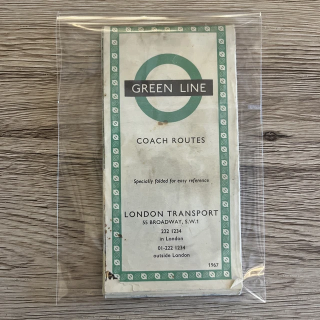 LONDON TRANSPORT MAP Green Line Coach Routes 1967 *New,Marked On Rear ...