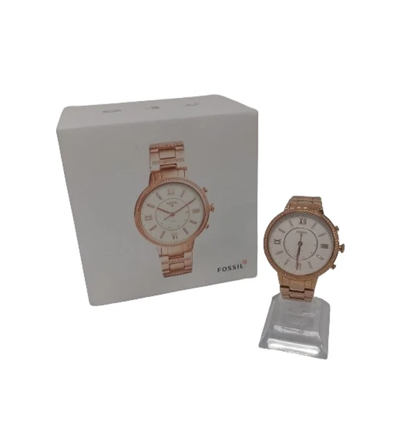 FOSSIL Q LADIES Watch Virginia Hybrid Woman's Smartwatch Rose Gold Box ...
