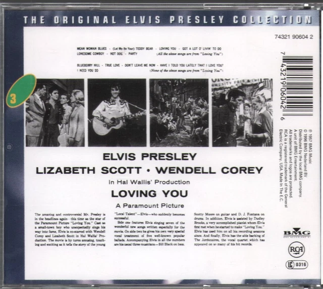 ELVIS PRESLEY LOVING You CD Europe Rca 1996 The Original Elvis Presley ...