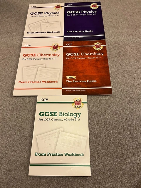CGP GCSE REVISION Guides Ocr Gateway Exam Practice Physics Chemistry Biology 9-1 £13.99 ...