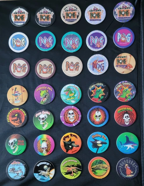 POG SERIES 1 full complete set of 70 1994 Milkcap Slammer Black Back ...