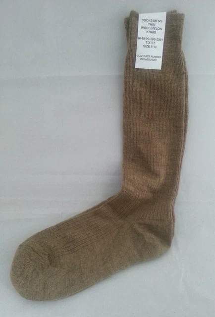 BRITISH ARMY ISSUE THIN WOOL/NYLON KHAKI BOOT SOCKS £8.99 - PicClick UK