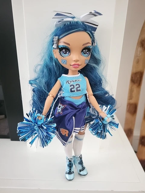 RAINBOW HIGH CHEER Skylar Bradshaw doll Cheerleader Blue MIB Pom Poms ...