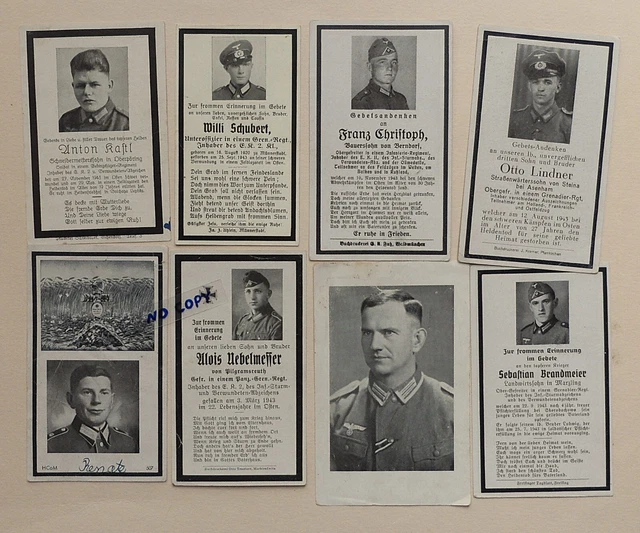 WW2 GERMAN DEATH Cards Sterbebild Group LOT #38 ~ 1943 Russia & East £ ...