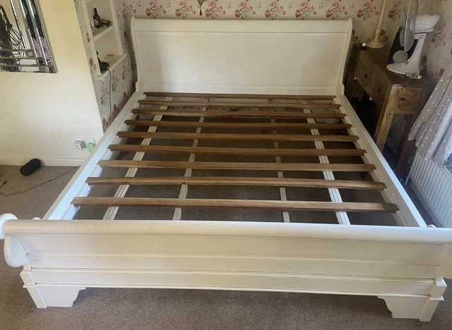 WHITE PAINTED SOLID Wood Super King Bed Frame £31.88 - PicClick UK