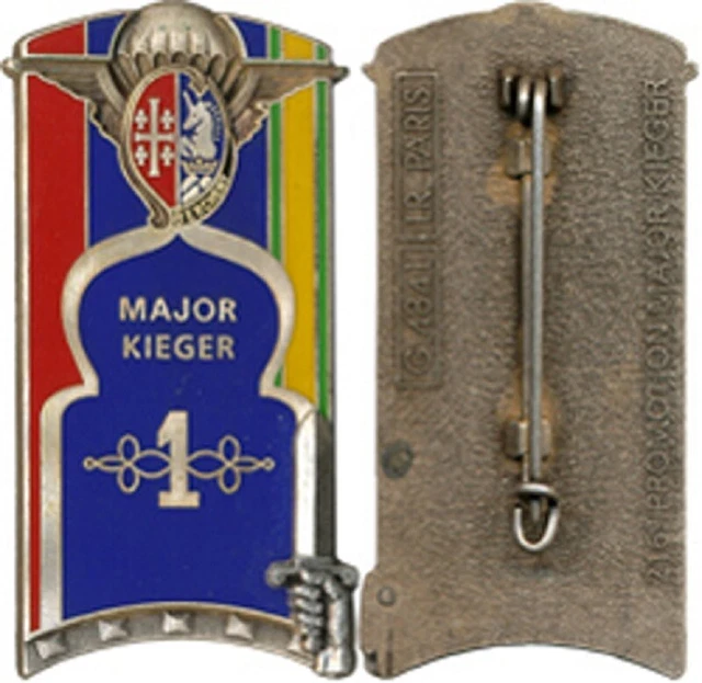 KIEGER, MAJOR, 216° Promo ENSOA, 1st Hussards Paratroopers, LR PARIS ...