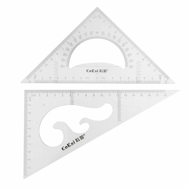 Geometry Ruler Tool Set Drawing Drafting Triangle Ruler With Grip Protractor £6 37 Picclick Uk