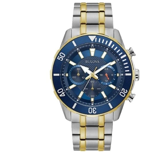BULOVA MARINE STAR Chronograph Blue Dial Men's Watch 98a246 EUR 231,94 ...