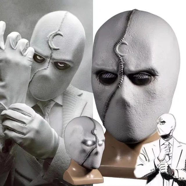 MOON KNIGHT MASKE Mit LED Cosplay Latex Masken Halloween Party Kostüm ...