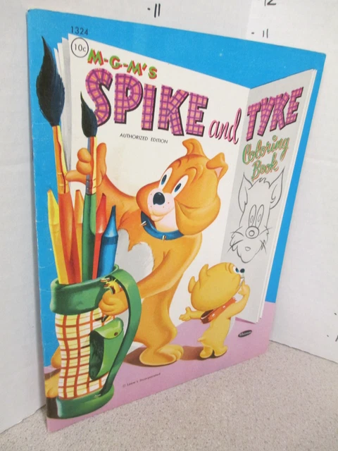 SPIKE & TYKE MGM cartoon 1957 comic coloring book unused golf bag 32pg ...