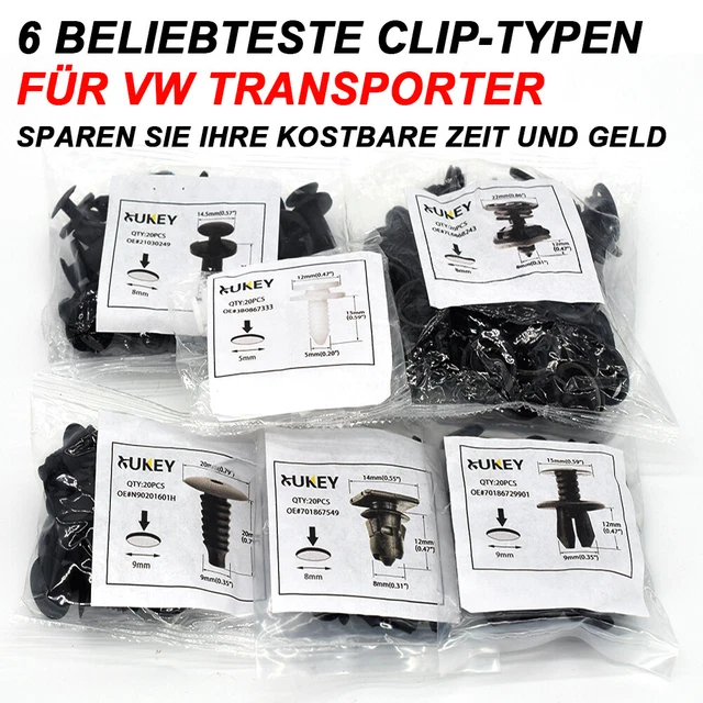 120 X BEFESTIGUNG Clips 701867549 für VW Bus T4 T5 T6 Innenverkleidung ...