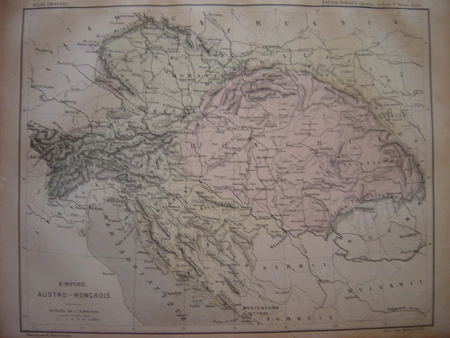 CARTE DE L' Empire AUSTRO-HONGROIS Buda Pesth Vienne Linz Prague ...