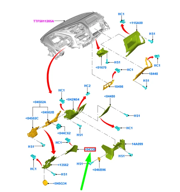 FORD TRANSIT CUSTOM MK1 Instrument Lower Panel Assy LHD 2222707 NEW ...