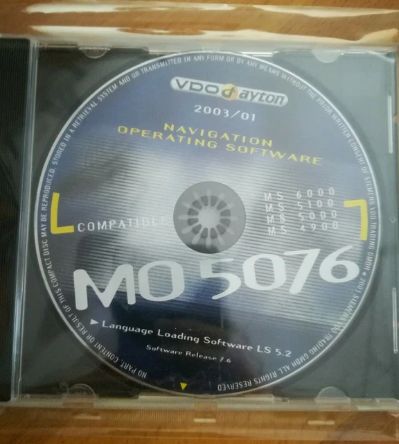 CD DE MICROLOGICIEL logiciel VDO Dayton MO5076 pour MS4900 MS5000 MS5100 MS6000 EUR 19,99 ...