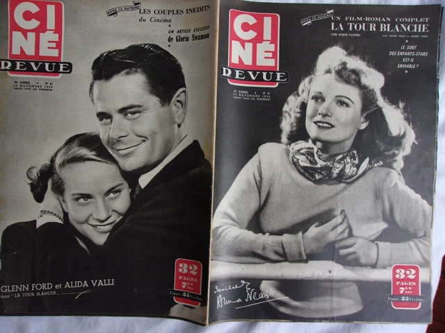 CINÉ-REVUE N°47 DE 1950 :Gloria Swanson-Liz Taylor-Bourvil-Alida Valli ...