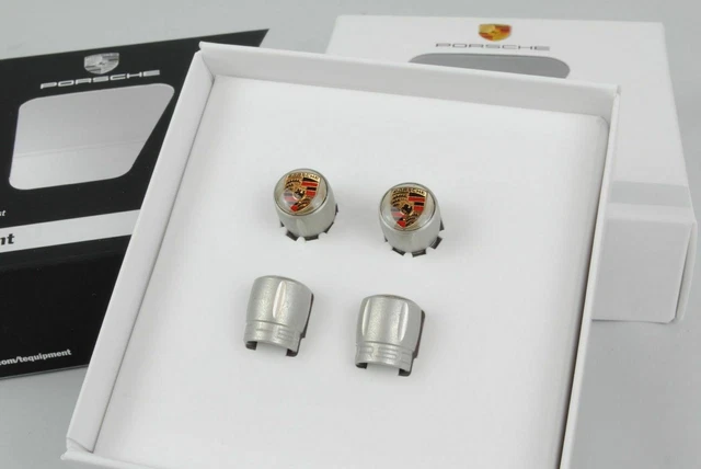 PORSCHE SILBER VENTIL Vorbau Kappe Set Farbige Crest 99104460269 Alle ...