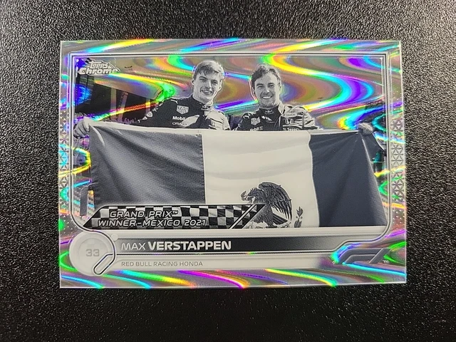 RAY WAVE REFRACTOR Max Verstappen Sergio Perez Bandiera del Messico ...