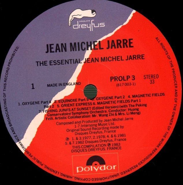 JEAN-MICHEL JARRE ESSENTIAL LP vinyle UK Polydor 1983 avec noir ...