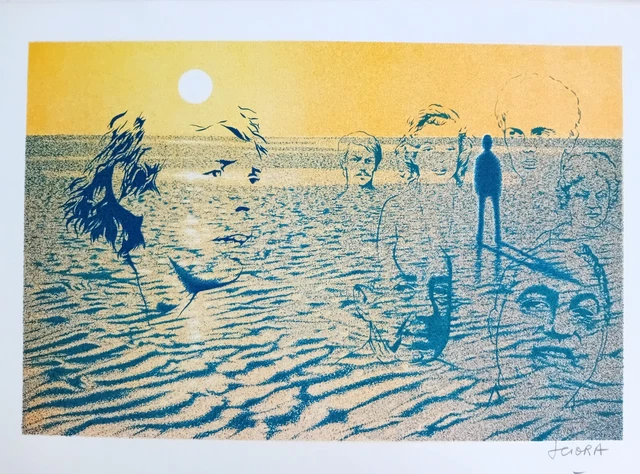 LITHOGRAPHIE DE DANIEL SCIORA " Visages" signée 1979 Portrait De ...