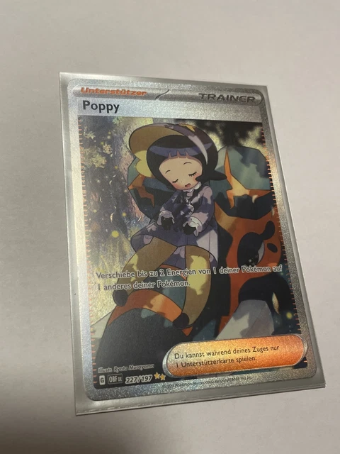 POKEMON POPPY TRAINER Full Art Deutsch 227/197 Obsidian Flammen OBF ...