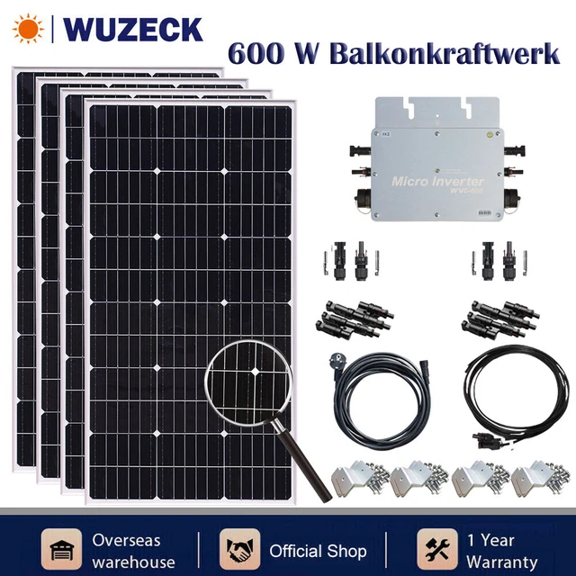 600W FLEXIBLE SOLAR Panel Balcony Power Plant PV 600 Watt Micro ...