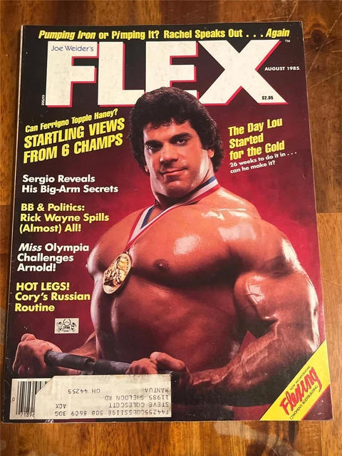 FLEX BODYBUILDING FEMALE muscle magazine LOU FERRIGNO/Cory Everson 8-85 ...