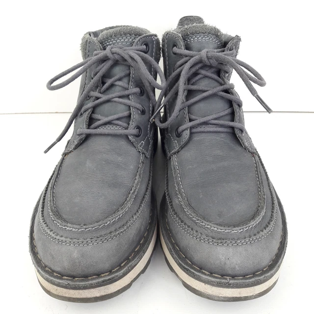 CLARKS MENS BOOTS UK 6 Grey Lace Up Ankle Leather Shoes Adult Designer ...