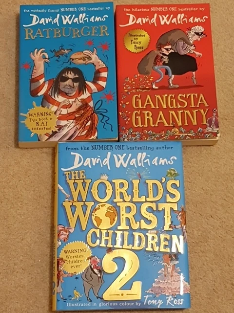 DAVID WALLIAMS: GANGSTA Granny; Ratburger; World's Worst Children 2 EUR ...