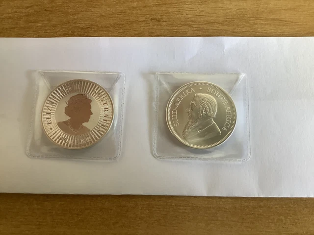 2023 SOUTH AFRICAN Krugerrand & 1x 2022 Australian Kangaroo 1oz Silver ...