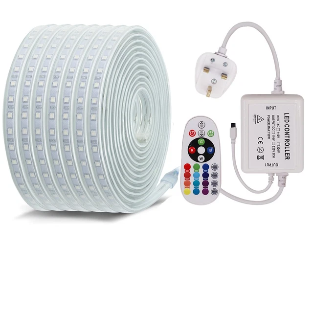 LED STRIP LIGHTS 220V 240V 5050 SMD IP67 Waterproof Tape Rope RGB White ...