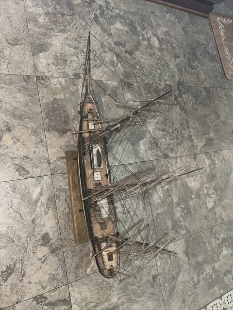 CUTTY SARK NO SAILS Wooden Tall Ship Model 34" China Tea Clipper ...