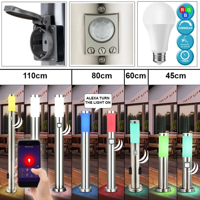 LAMPE LAMPADAIRE RGB LED Détecteur de Mouvement Google Accueil App ...