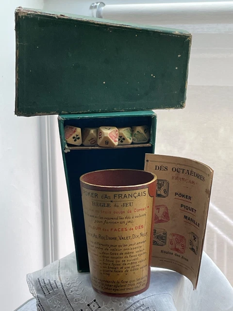 JEU DE POKER D'as Piquet Manille Dés Octaèdres Français Ancien ...
