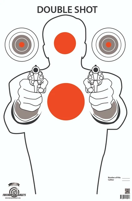 25X SHOOTING PAPER Targets For Gun Range Pistol Rifle Double Shot ...