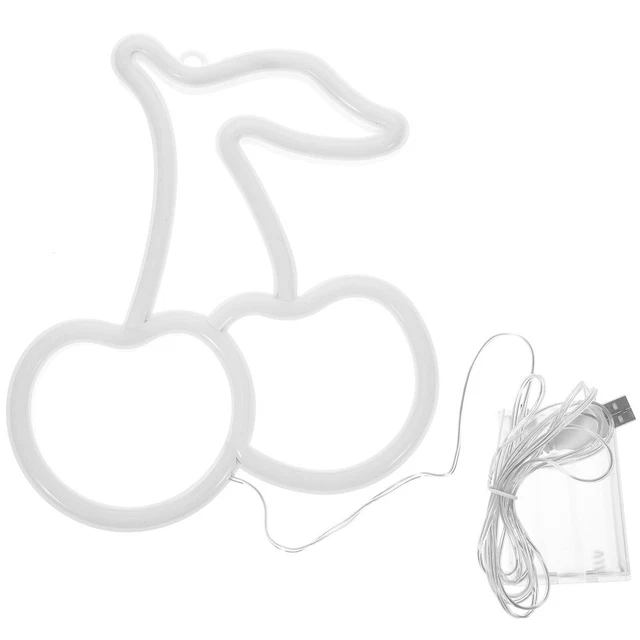 2 PACK CHERRY Neon Sign Lamp Signs for Bedroom Tabletop Led Light £30. ...