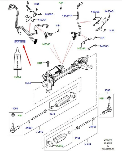 LAND ROVER DEFENDER L663 Steering Gear Wire LHD 419125718 NEW GENUINE £ ...