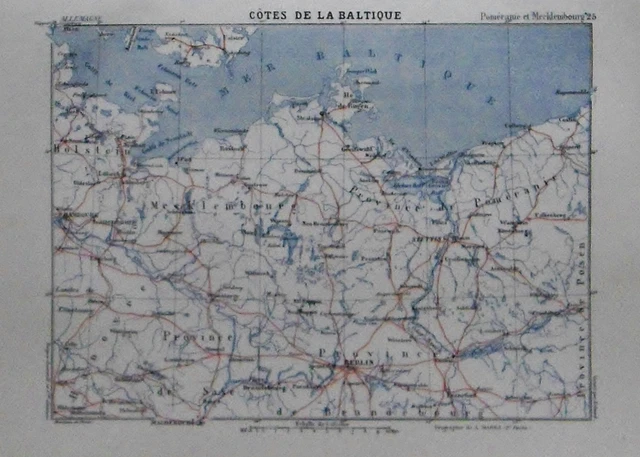 1884 ORIGINAL MAPPA Militare MARGA:Carta Coste del Mare Baltico ...