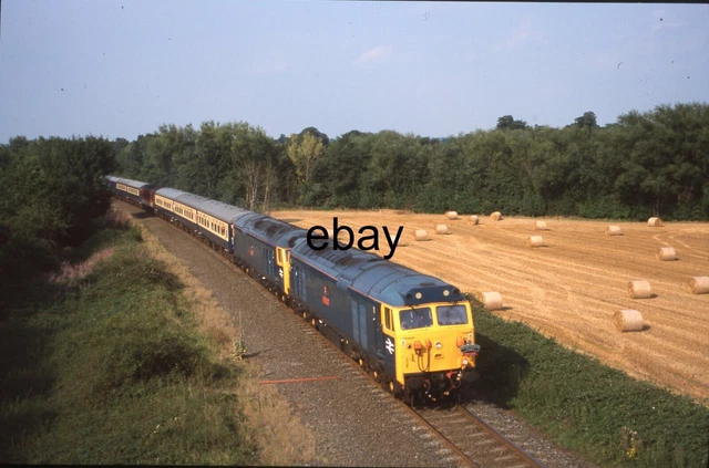 35MM RAILWAY SLIDE- BR Diesel Loco Class 50. 50049 & 50031 @ Rossett £2 ...