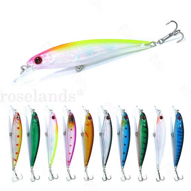 NEW 10X FISHING Minnow Lures 11cm Diving Barra Trevally Mackerel $18.20 ...