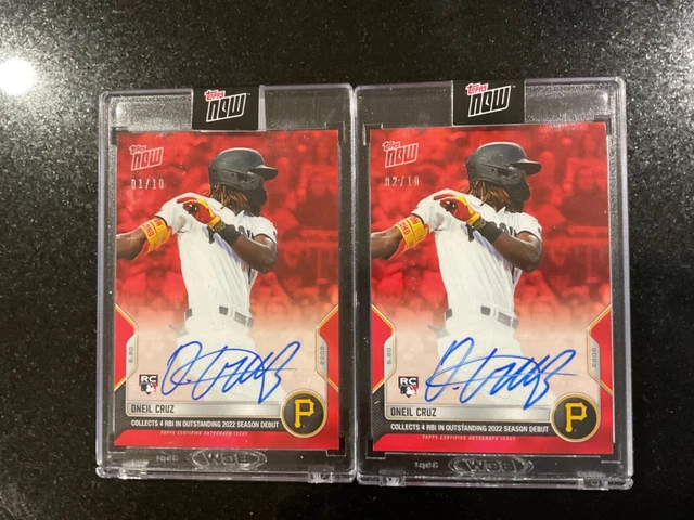 ON-CARD AUTO # to 10 Oneil Cruz- 2022 MLB TOPPS NOW® Card 377 RED ...