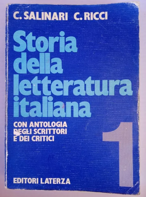 C Salinari C Ricci Storia Della Letteratura Italiana 1 Antologia