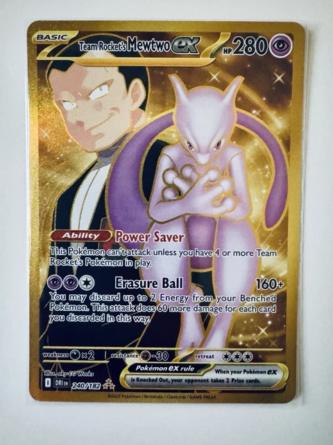 2025 POKEMON DRI En-Destined Rivals #240 Rocket's Mewtwo Ex Hyper Rare ...