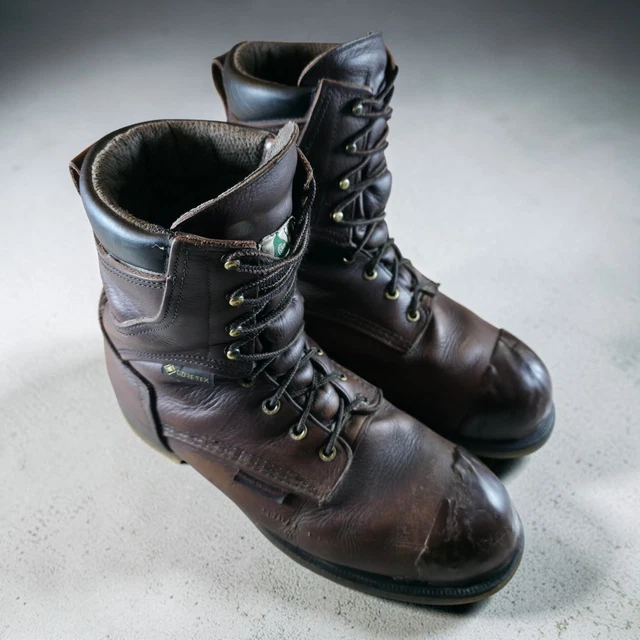 RED WING 2412 Gore-Tex Waterproof Steel Toe Brown Work Boots Mens Size ...